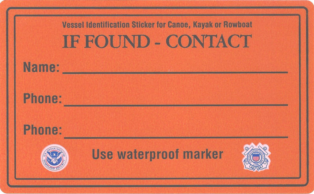 Paddlers – Please Use a Vessel ID Sticker - Kingman Yacht Center