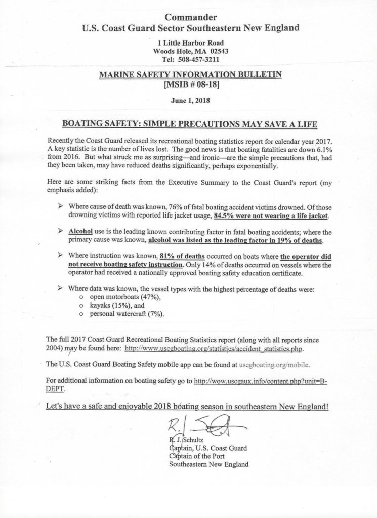 USCG Marine Safety Bulletin - Kingman Yacht Center